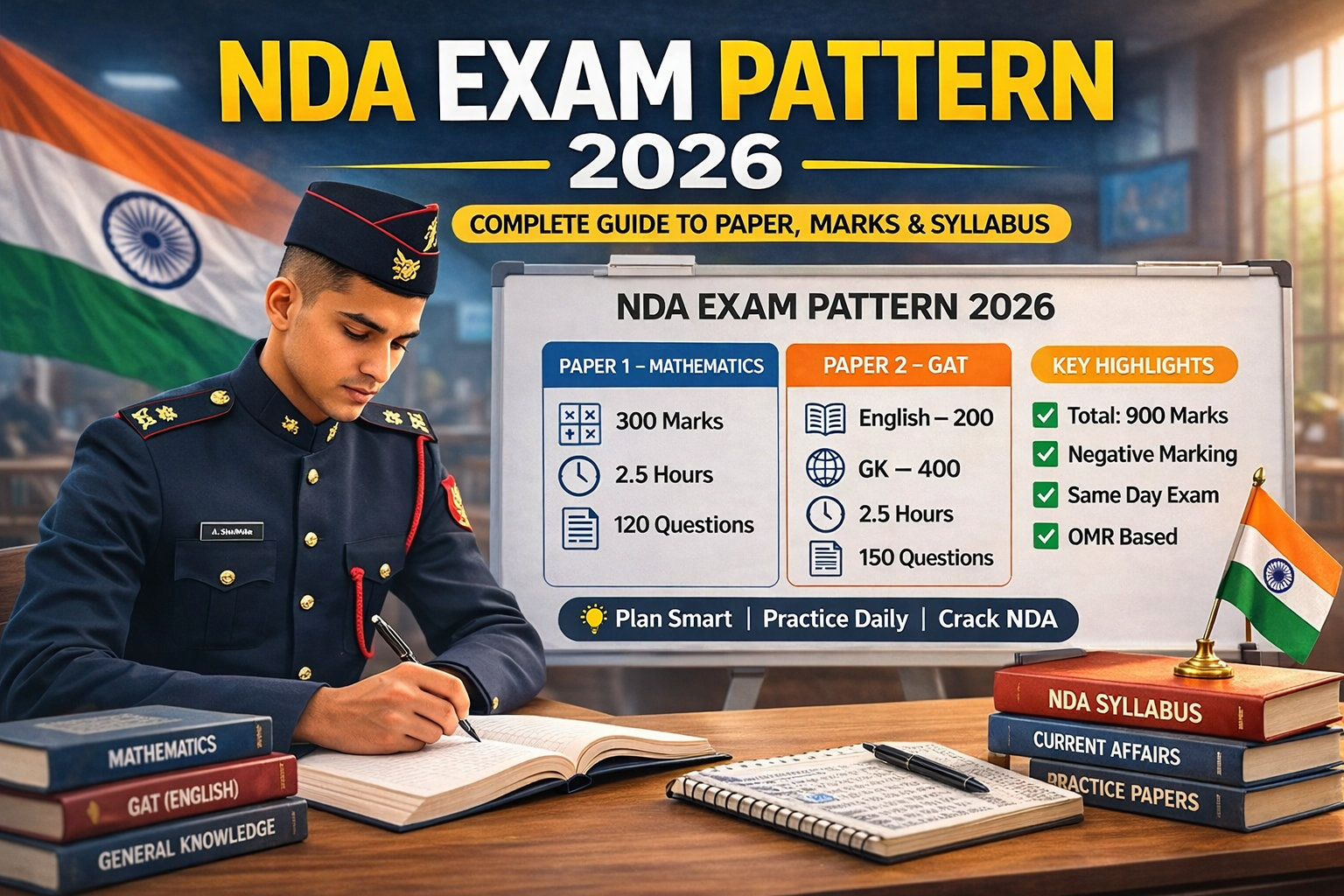 NDA Exam Pattern 2026 – Paper, Marks & Syllabus Guide